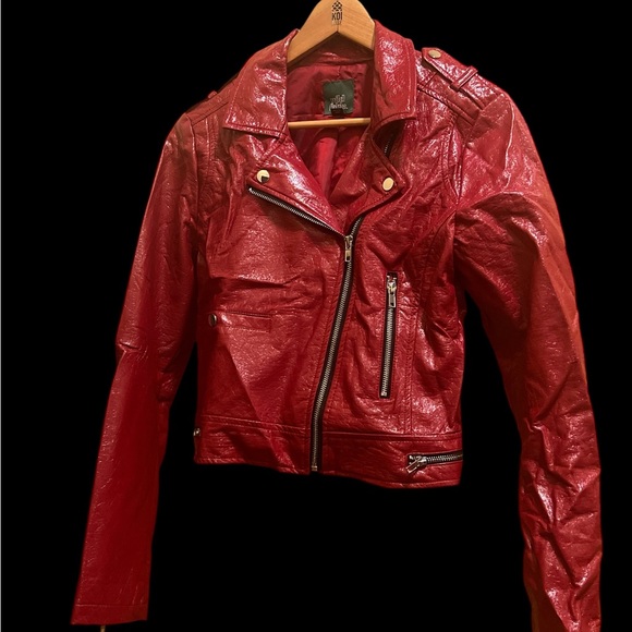 wild fable | Jackets & Coats | Red Faux Leather Jacket | Poshmark